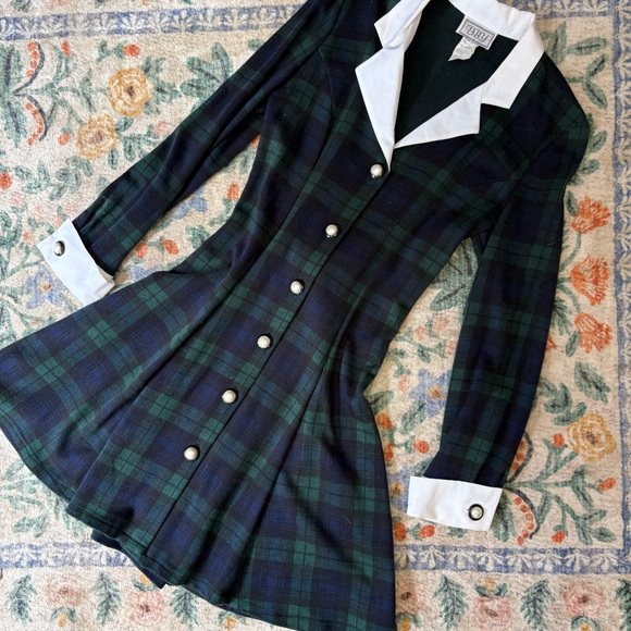 Vintage | Dresses | Vintage Goth Tartan Plaid Midi Dress Lydiawednesday ...
